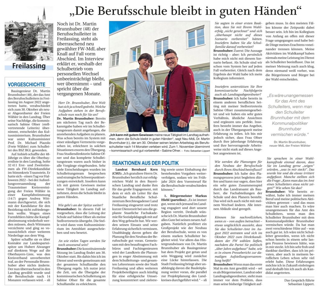 Die Berufsschule bleibt in guten Händen – Staatliches Berufliches ...