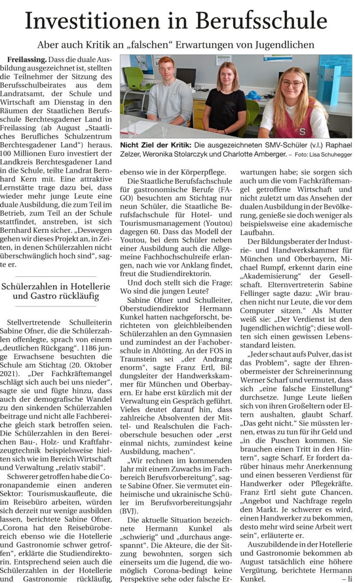 Investitionen in Berufsschule – Staatliches Berufliches Schulzentrum ...